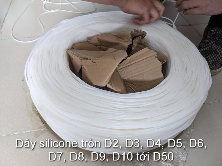 Dây silicone tròn phi D2, D3, D4, D5, D6, D7, D8, D9, D10, D12, D14, D15, D16, D18, D20 tới D50 ...