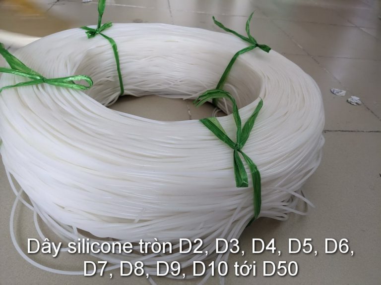 Dây silicone tròn phi D2, D3, D4, D5, D6, D7, D8, D9, D10, D12, D14 ...